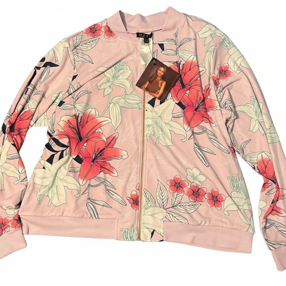 IMAN | Jackets & Coats | Nwt Modern Womans Iman Reversible Pink Floral ...